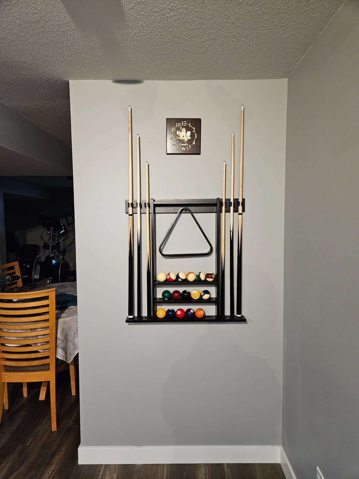 Pool Cue Rack, Pool Stick Holder Wall Mount, 6 Pool Billiard Stick ...