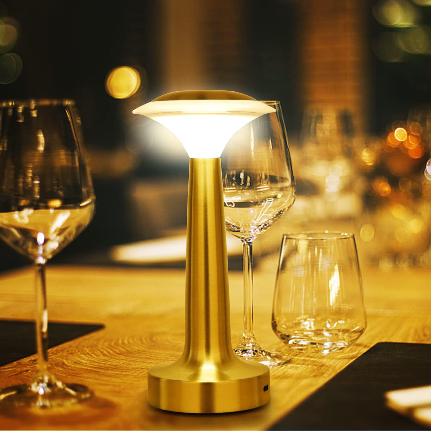 UMEXUS Small Cordless Table Lamp, Rechargeable Battery Operated Lights ...