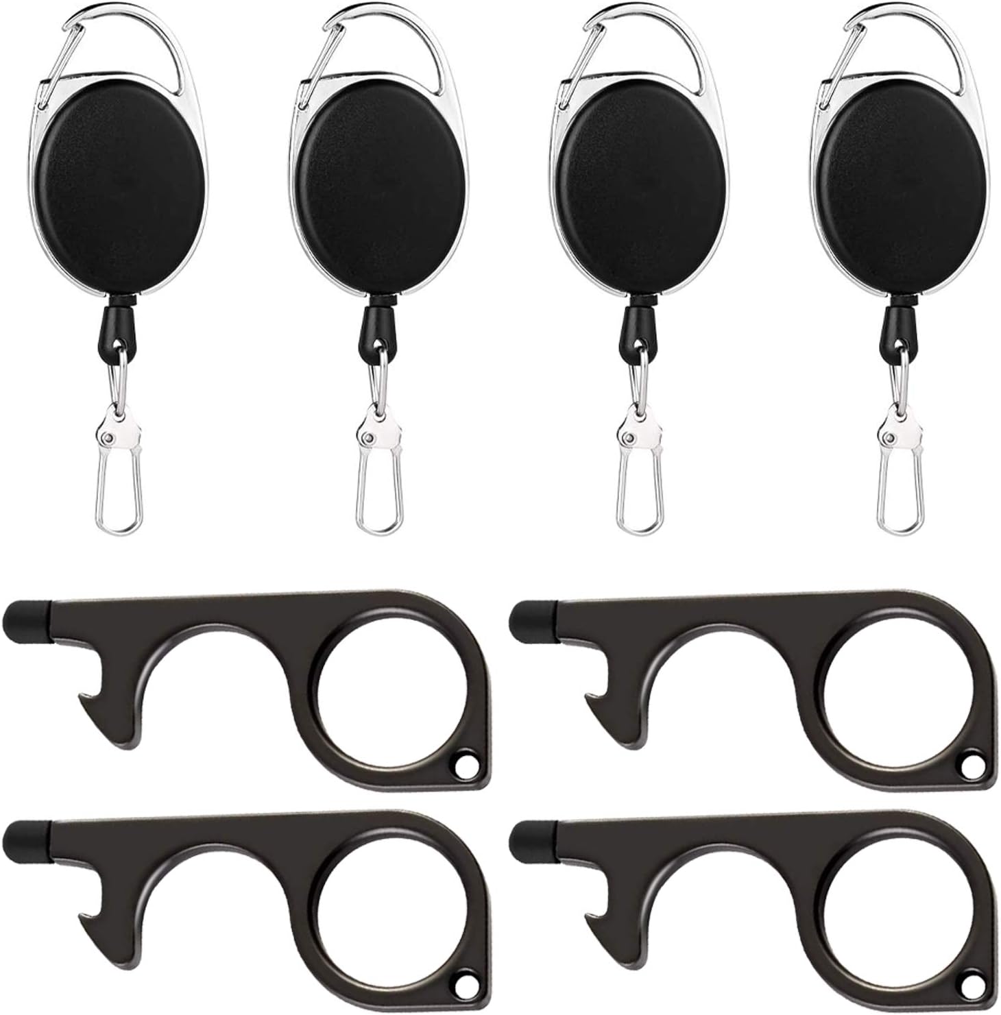 4 Pcs No Touch Door Opener Tool No Touch Keychain Tool Contactless Door ...