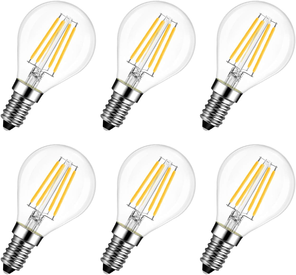 QNINE Warm White E14 LED Light Bulb, 4W (40W Equivalent), 400lm, SES ...