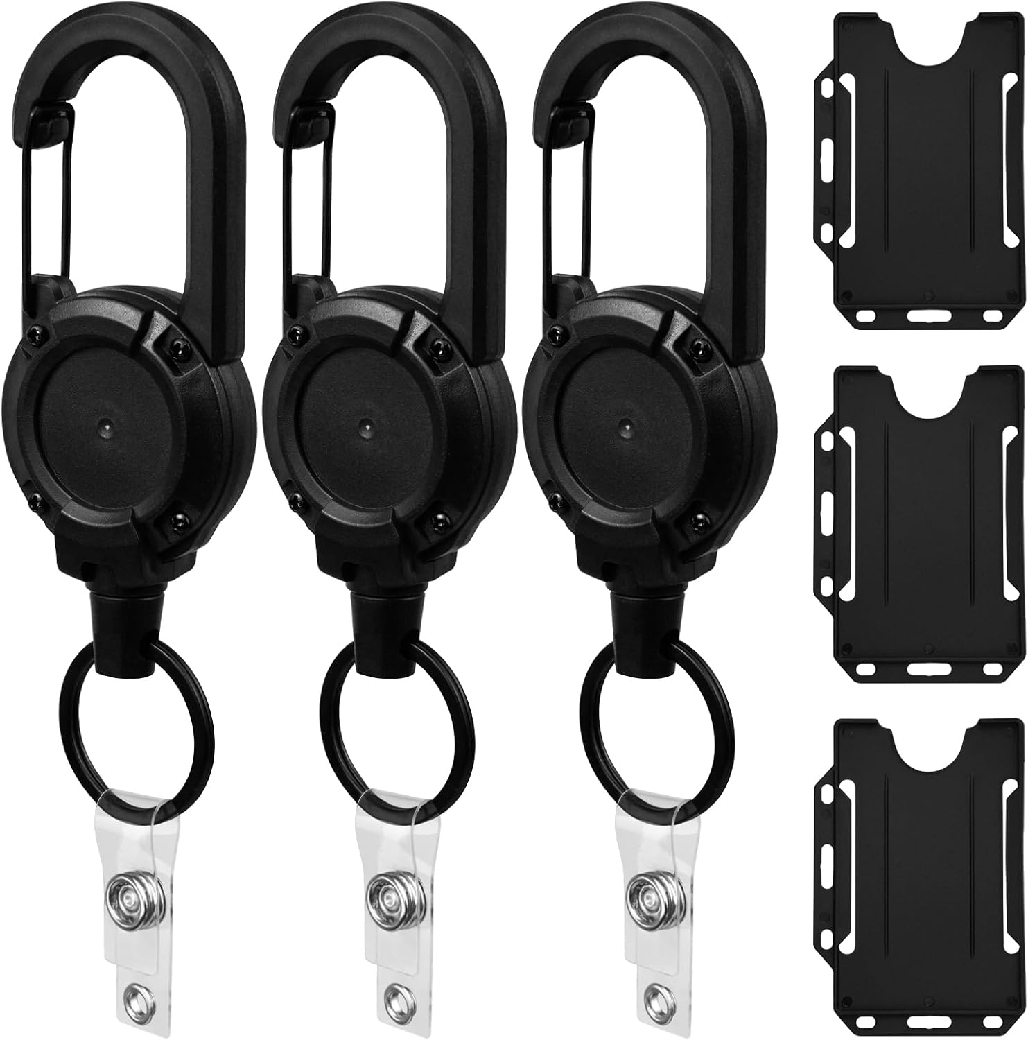 rietegio 3Pcs Retractable Keyring Heavy Duty Retractable Keychain Loss ...
