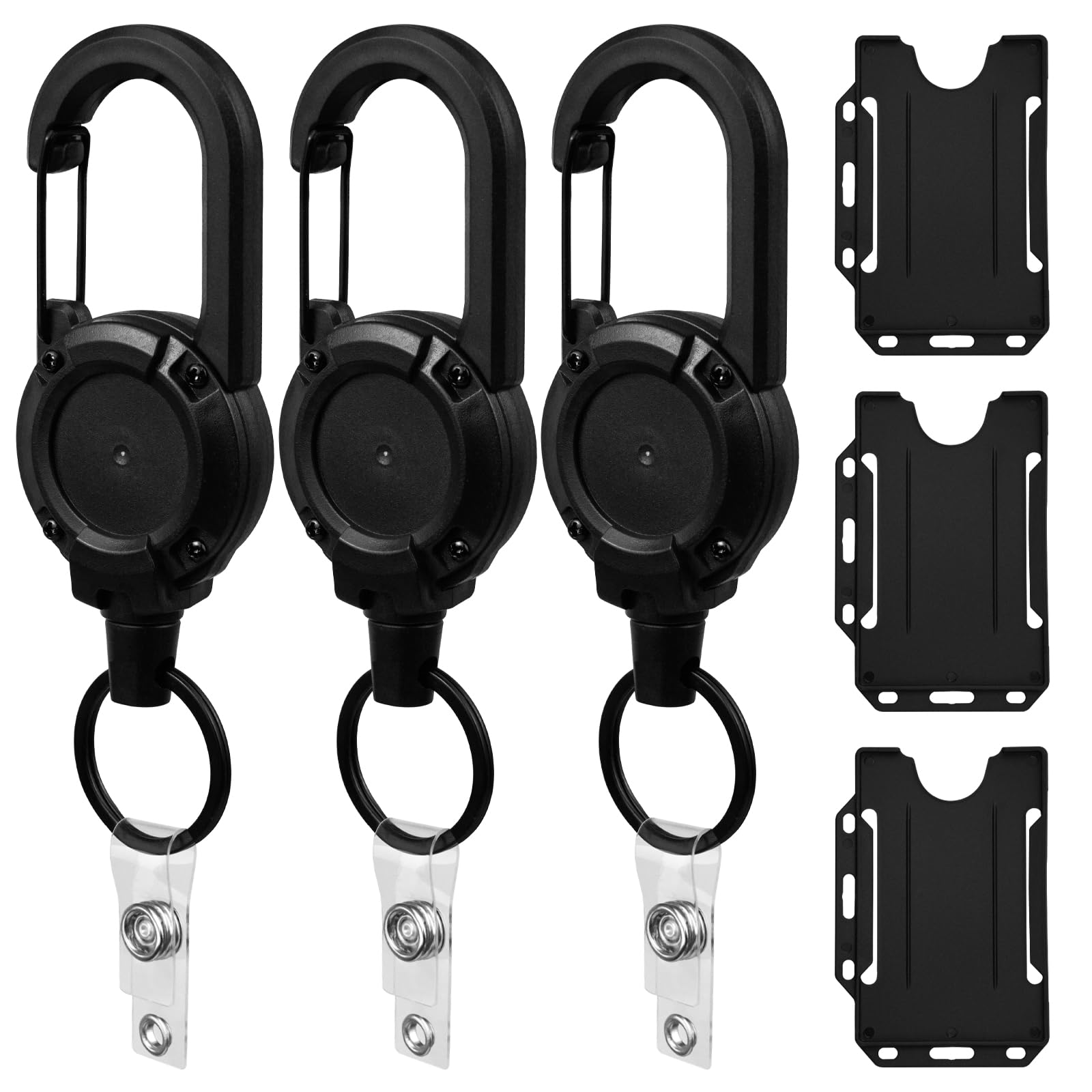 rietegio 3Pcs Retractable Keyring Heavy Duty Retractable Keychain Loss ...