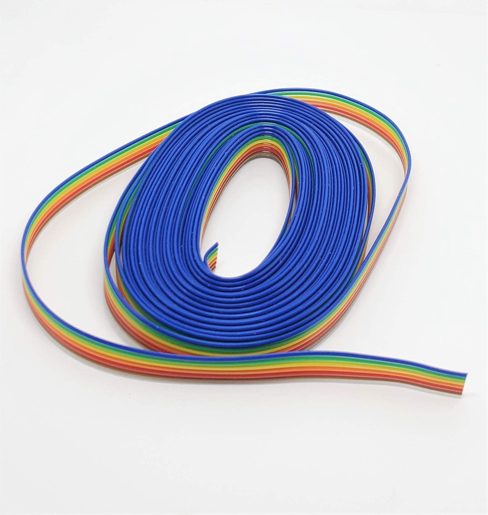 Amazon.com: Glarks 10ft / 3m 10/14/16/20 Wire Rainbow Color Flat Ribbon ...