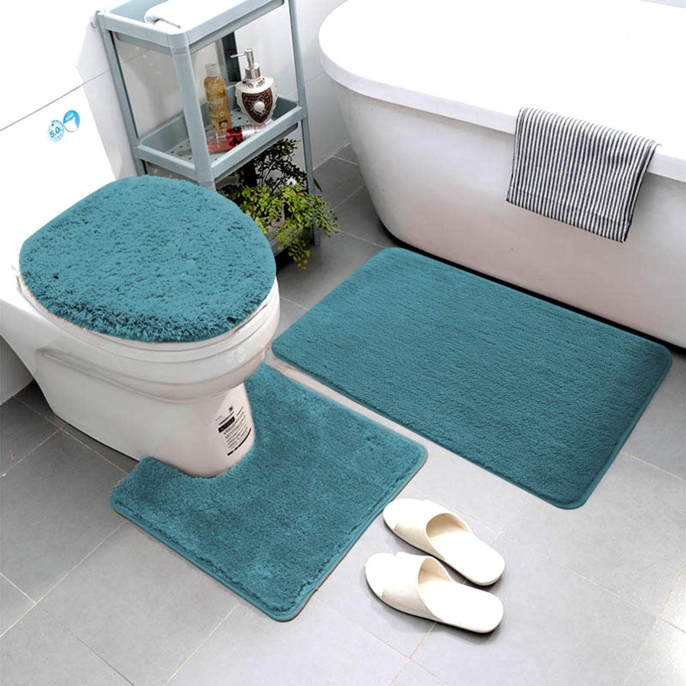 Amazon.com: Luxury Home Collection 3 Piece Soft Microfiber Bathroom Rug ...