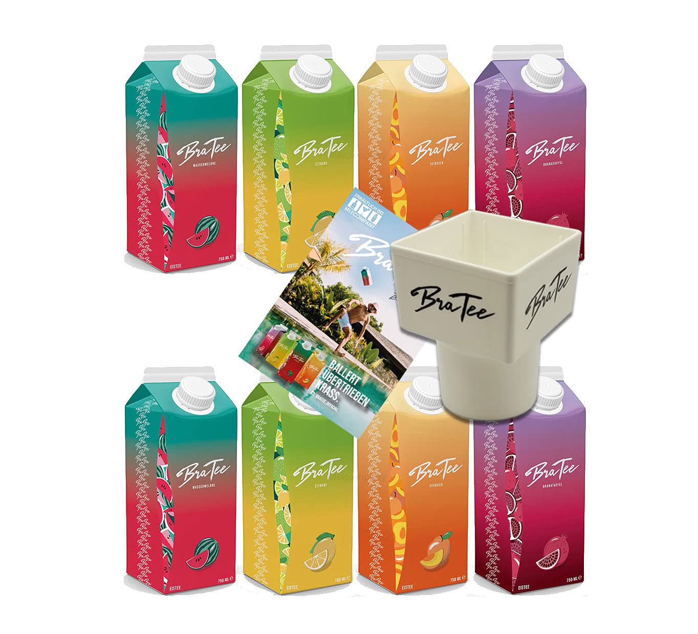 Capital BraTee 8er Tasting Set Eistee je 750ml + Gratis Cupholder ...