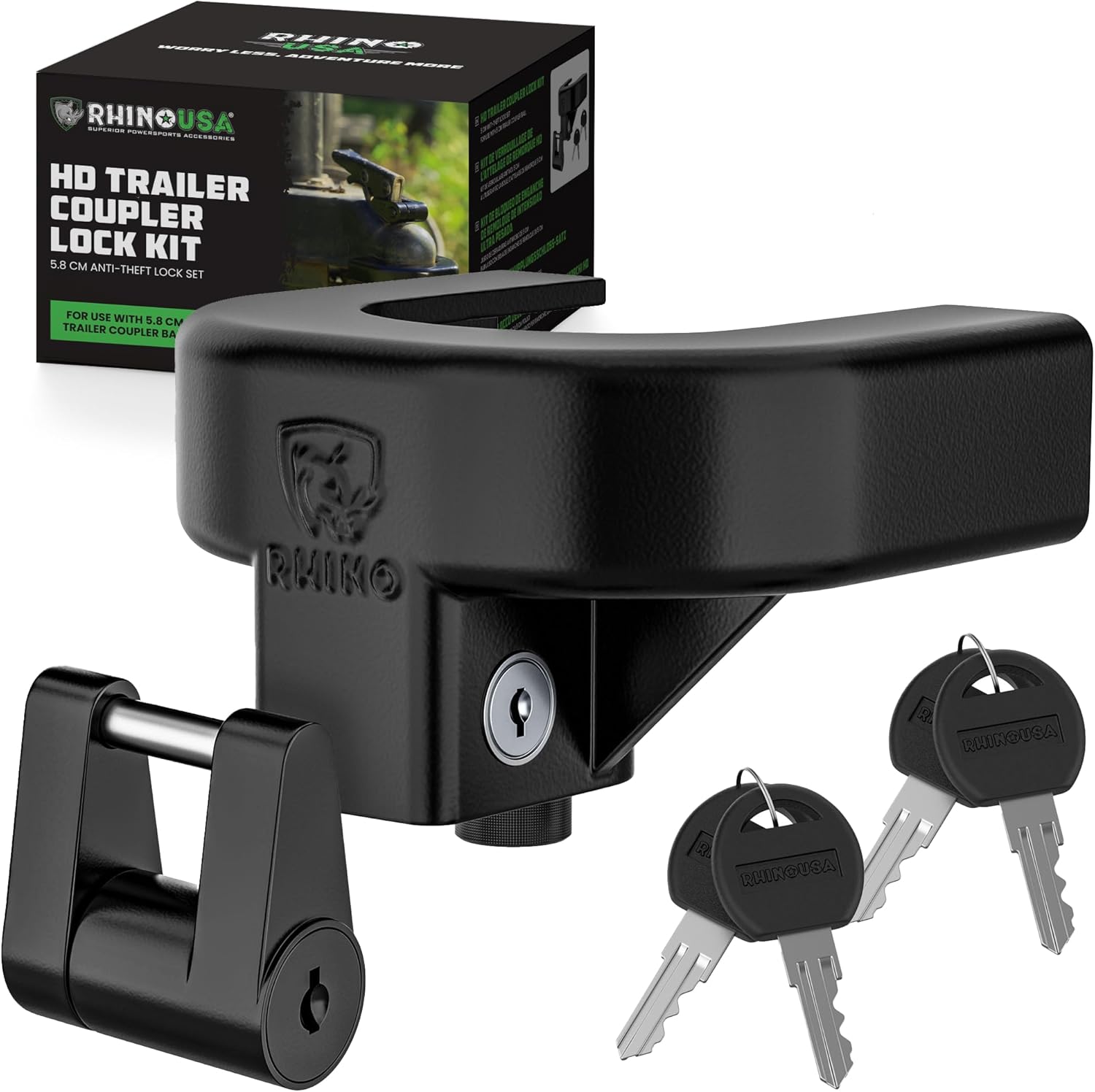 Rhino USA Trailer Hitch Coupler Lock Kit (Includes 2-5/16" & 1/4 ...