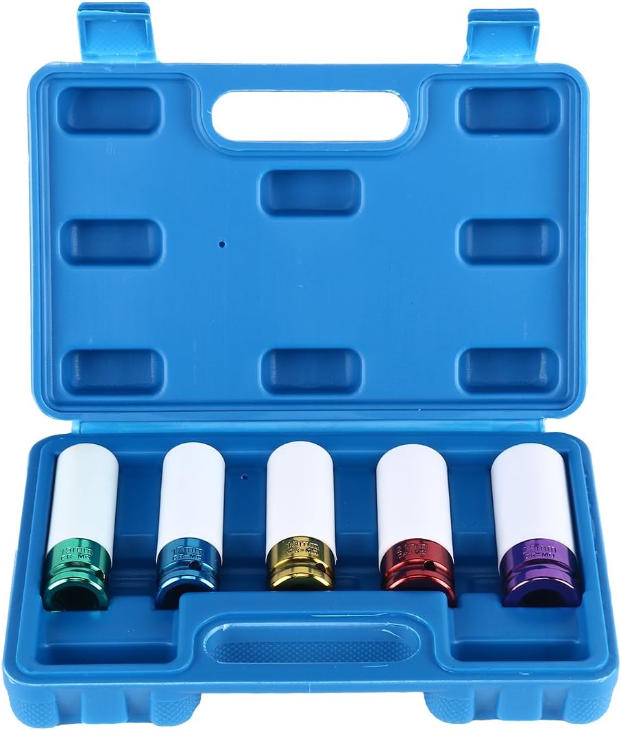8MILELAKE 1/2-Inch Drive Wheel Protector Impact Socket Set, Extra Thin ...