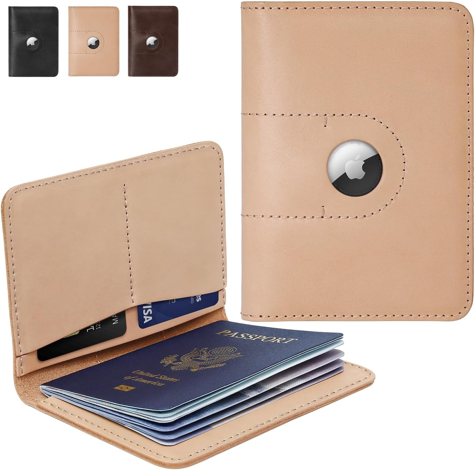 Amazon.com | ALLIVE Genuine Leather Passport Holder Women Men, Passport ...
