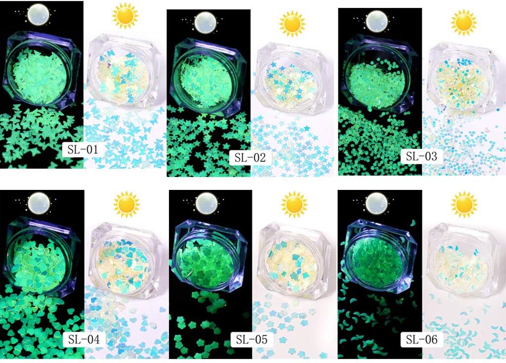 Soft Clay Sequins Glow in The Dark Glitters Fillers for Epoxy Resin ...