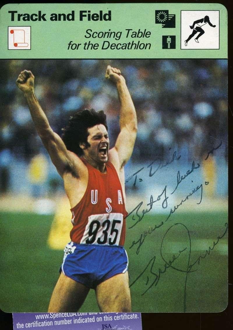 Bruce Jenner Signed Jsa 1977 Sportscaster Authentic Autograph ...
