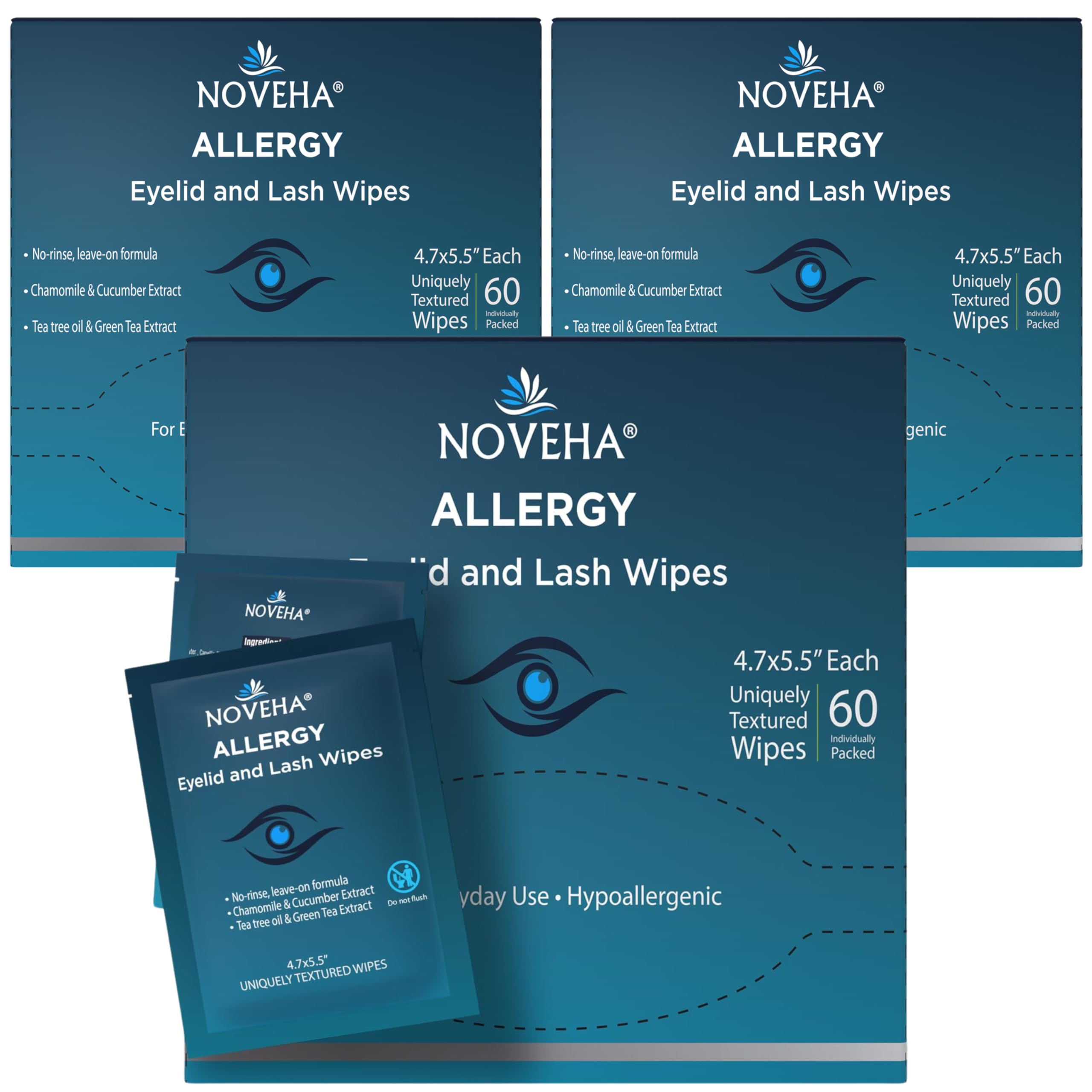 Amazon.com: NOVEHA 180Pcs Allergy Relief Eyelid Wipes | Pre-moistened ...