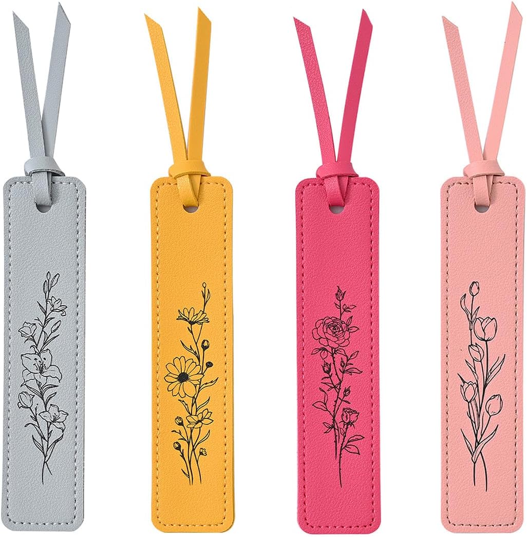 Amazon.com: ZQZYMXQ 4 Pcs Leather Bookmark, Cute Bookmarks for Women ...