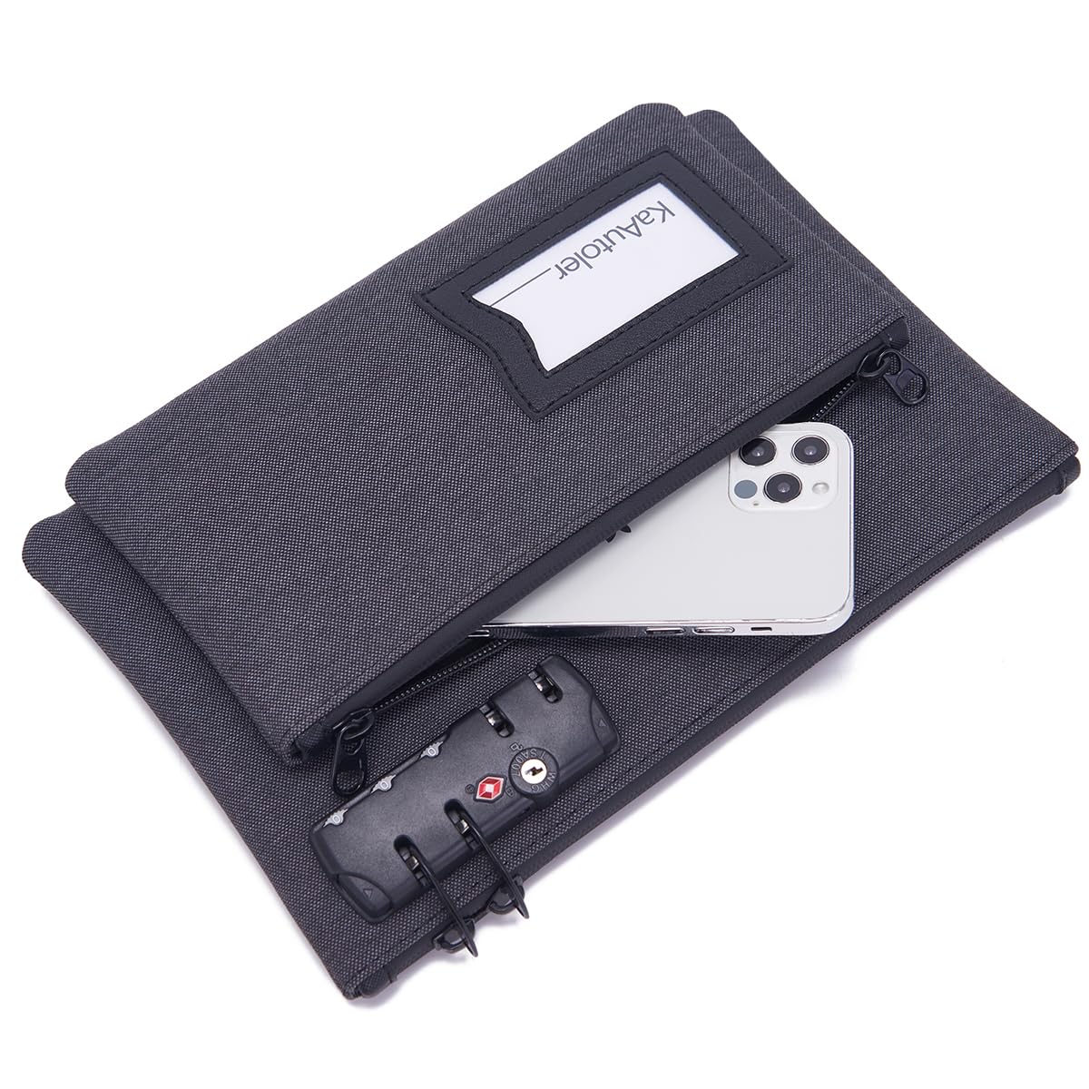 Amazon.com: Money Bag with Lock, Double layer Cash Bag Bank Bag for ...