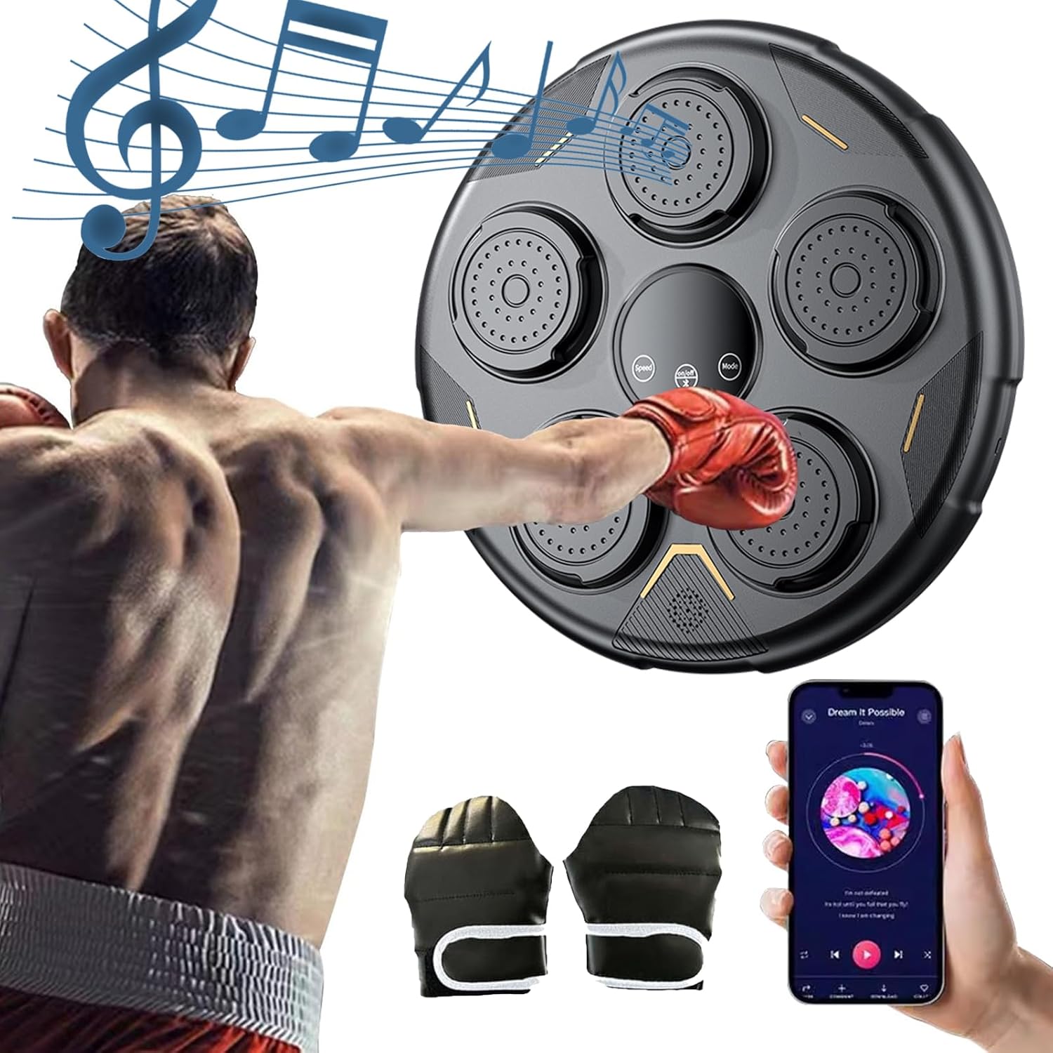 EKAIQNCE Music Boxing Machine, Bluetooth Smart Boxing Training Punching ...