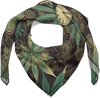 Multipurpose Silk Scarf, A Puff in Time Weed Marijuana Print Portable ...