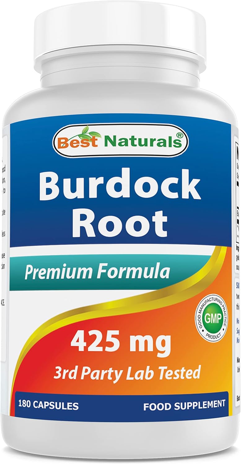 Best Naturals Burdock Root 425 mg 180 Capsules (180 Count (Pack of 1 ...