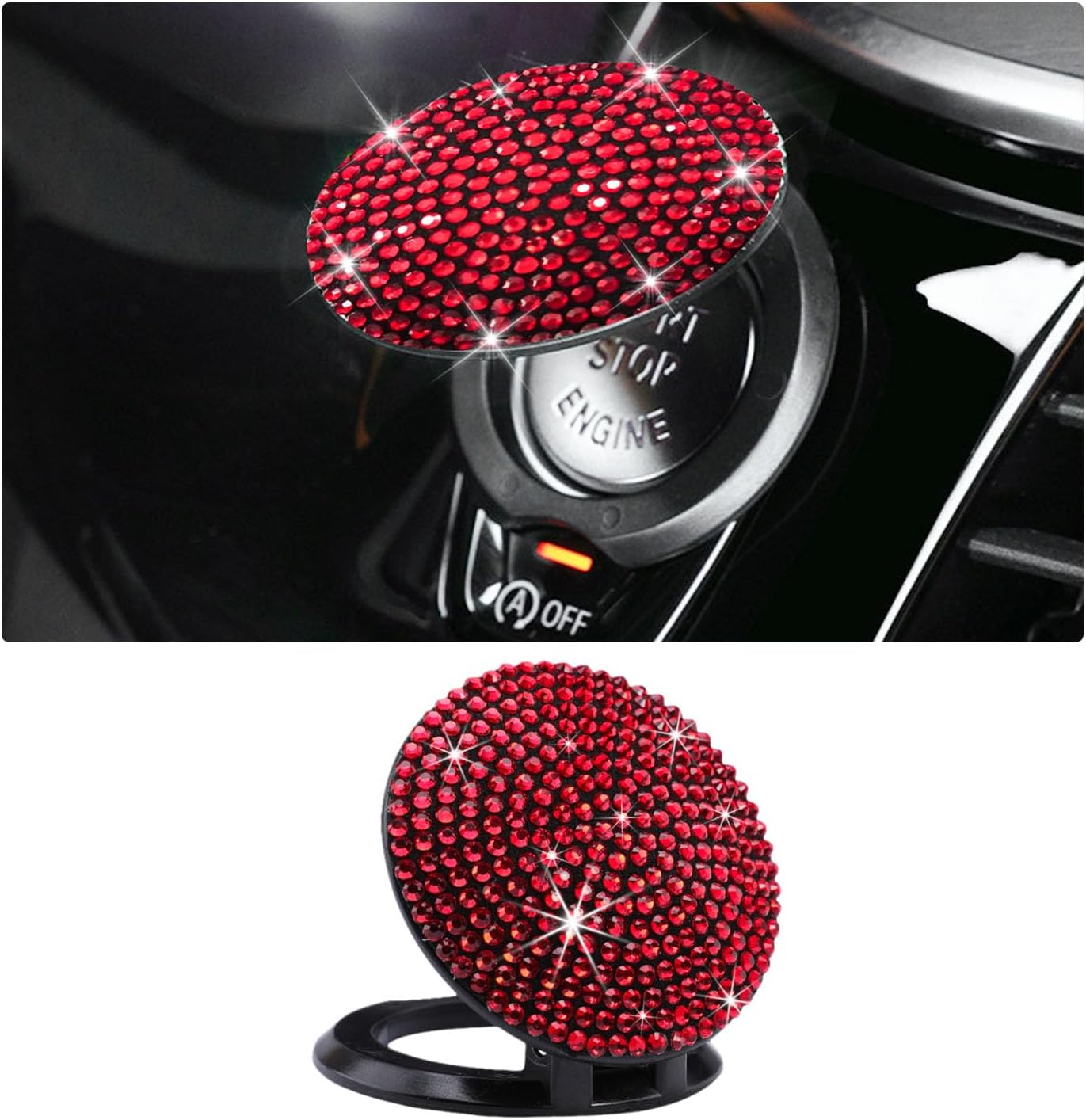Amazon.com: Dickno Bling Car Push to Start Button Cover, Anti Scratch ...