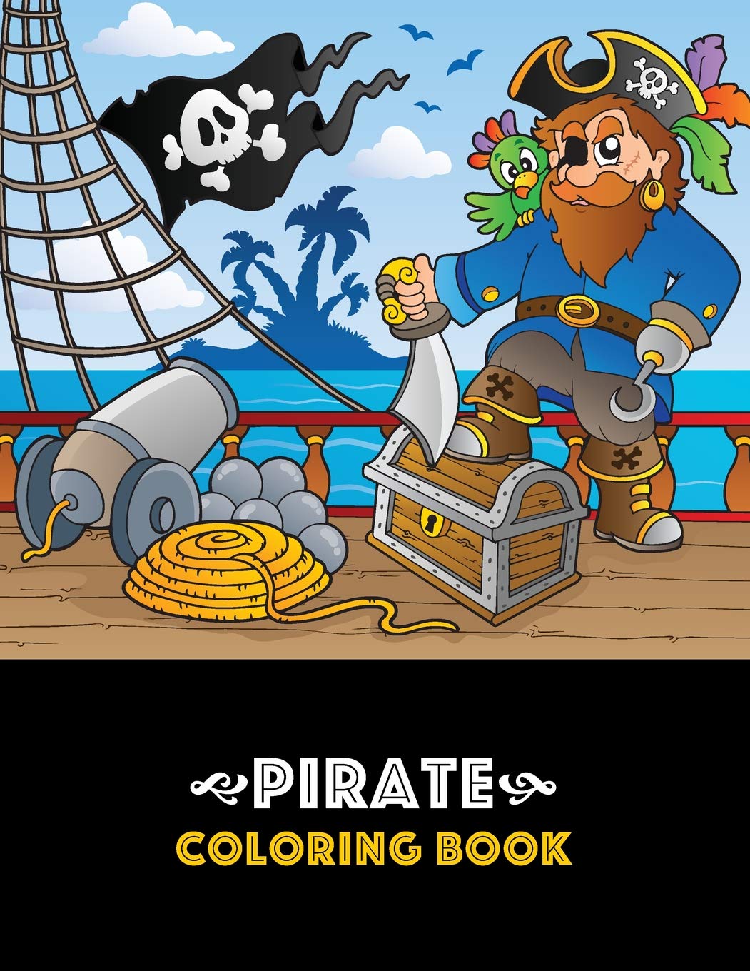 Pirate Coloring Book: Pirate theme coloring book for kids, boys or ...