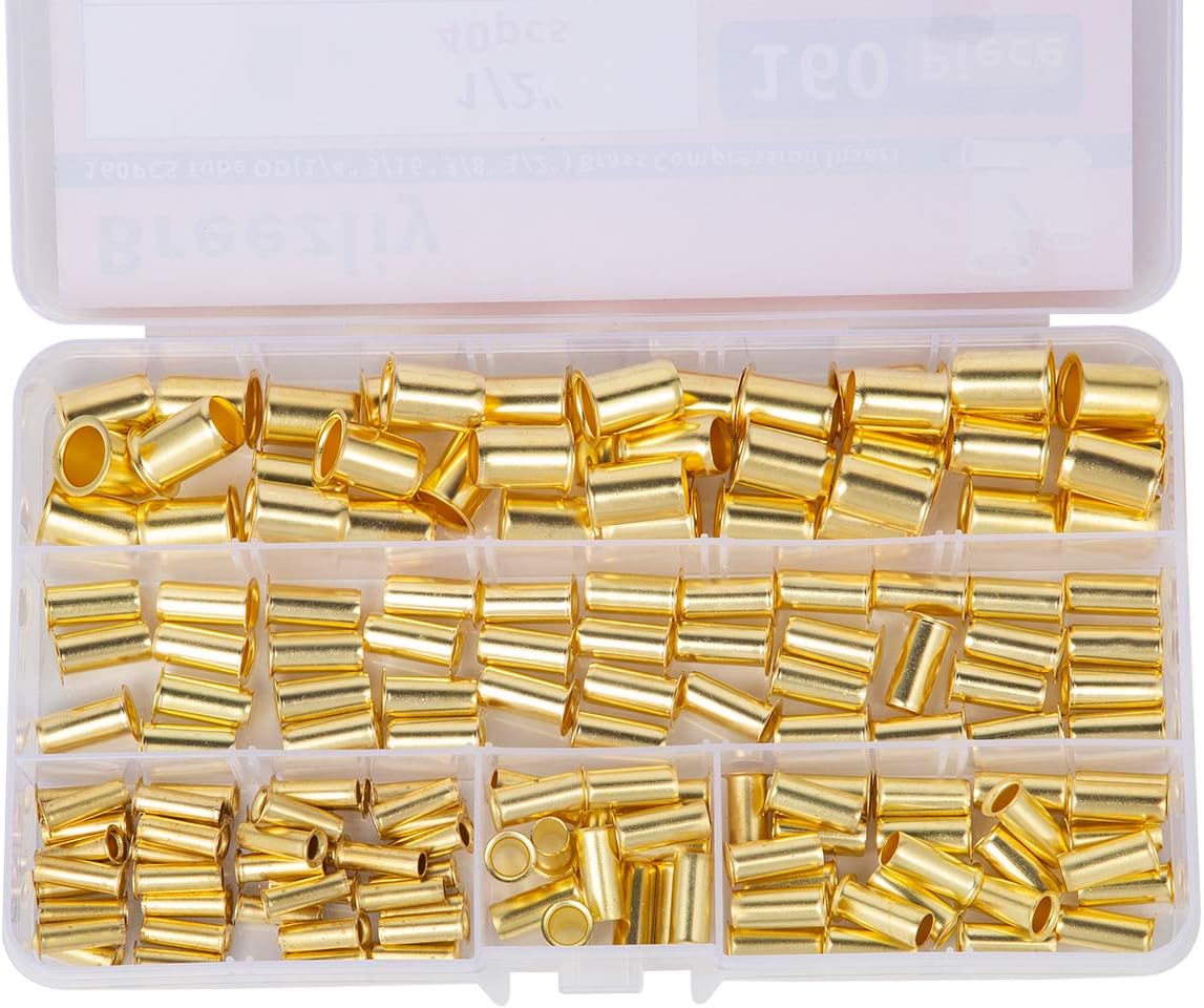 Buy Breezliy 160pcs Tube OD(1/4 5/16'' 3/8 1/2) Brass Compression ...