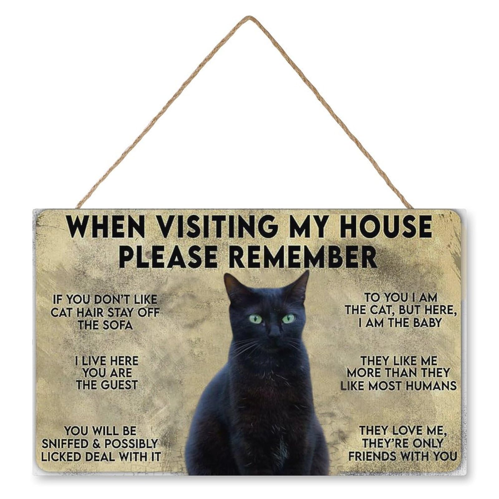 Cat Funny Wood Signs Cat Wood Sign Cat Welcome Wall Hanging Decor