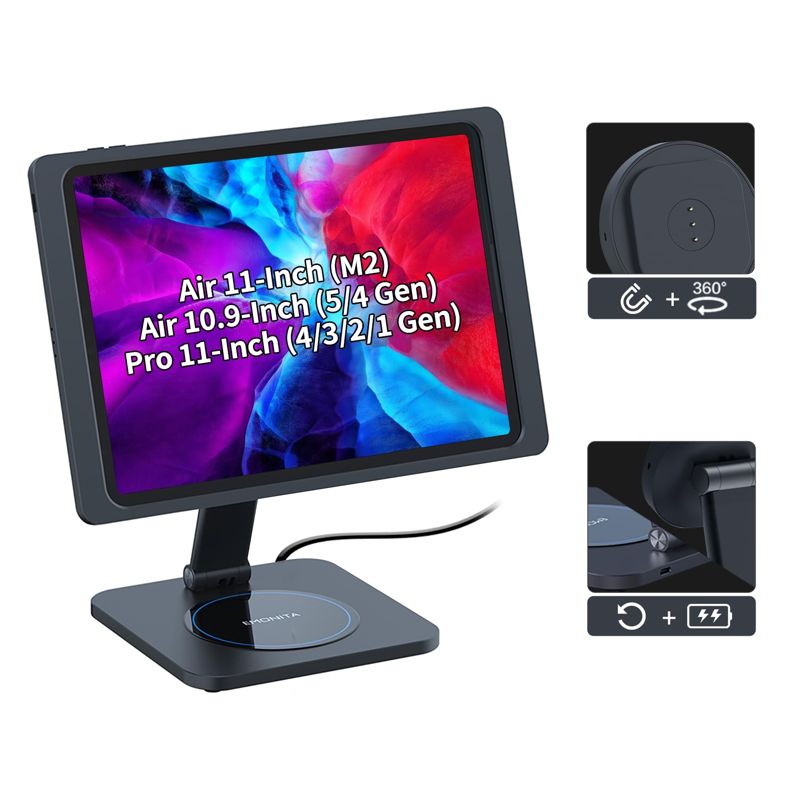 Amazon.com: EMONITA Foldable Magnetic Stand with Charging Case A9 for ...