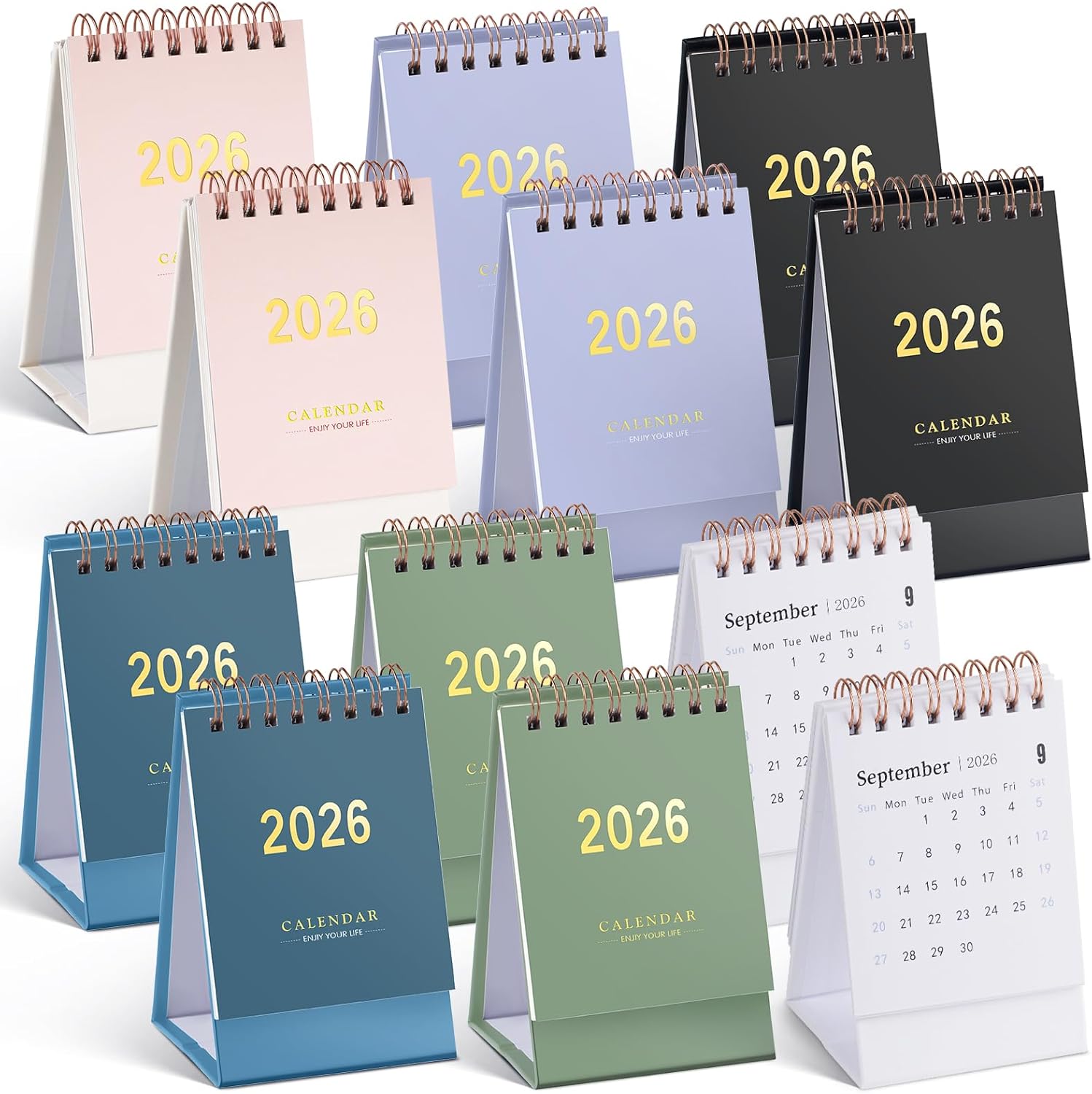 6/12 Pcs Mini Desk Calendar 2026, Mini Desk Calendar 2026-2027 - Runs ...