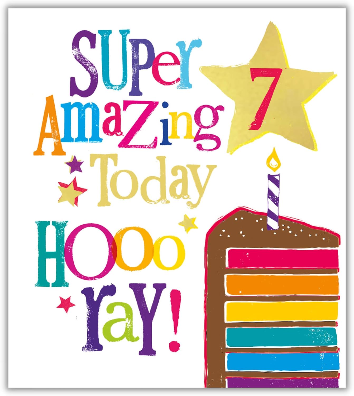 Age 7 Birthday Card, Brightside Age 7 Birthday Card, 7th Birthday Card ...