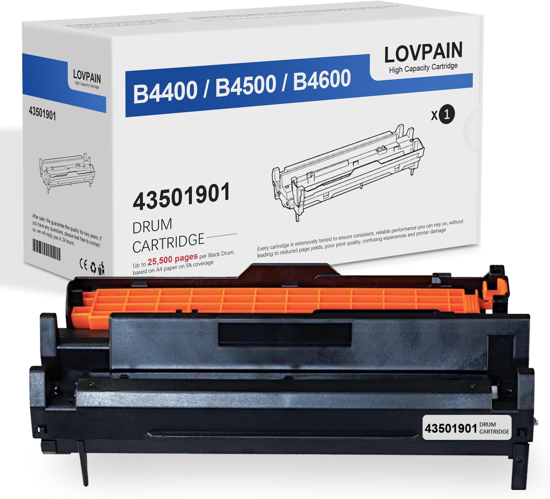 Amazon.com: B4400/B4600 Drum Unit (1-Pack Black) Compatible for OKI ...