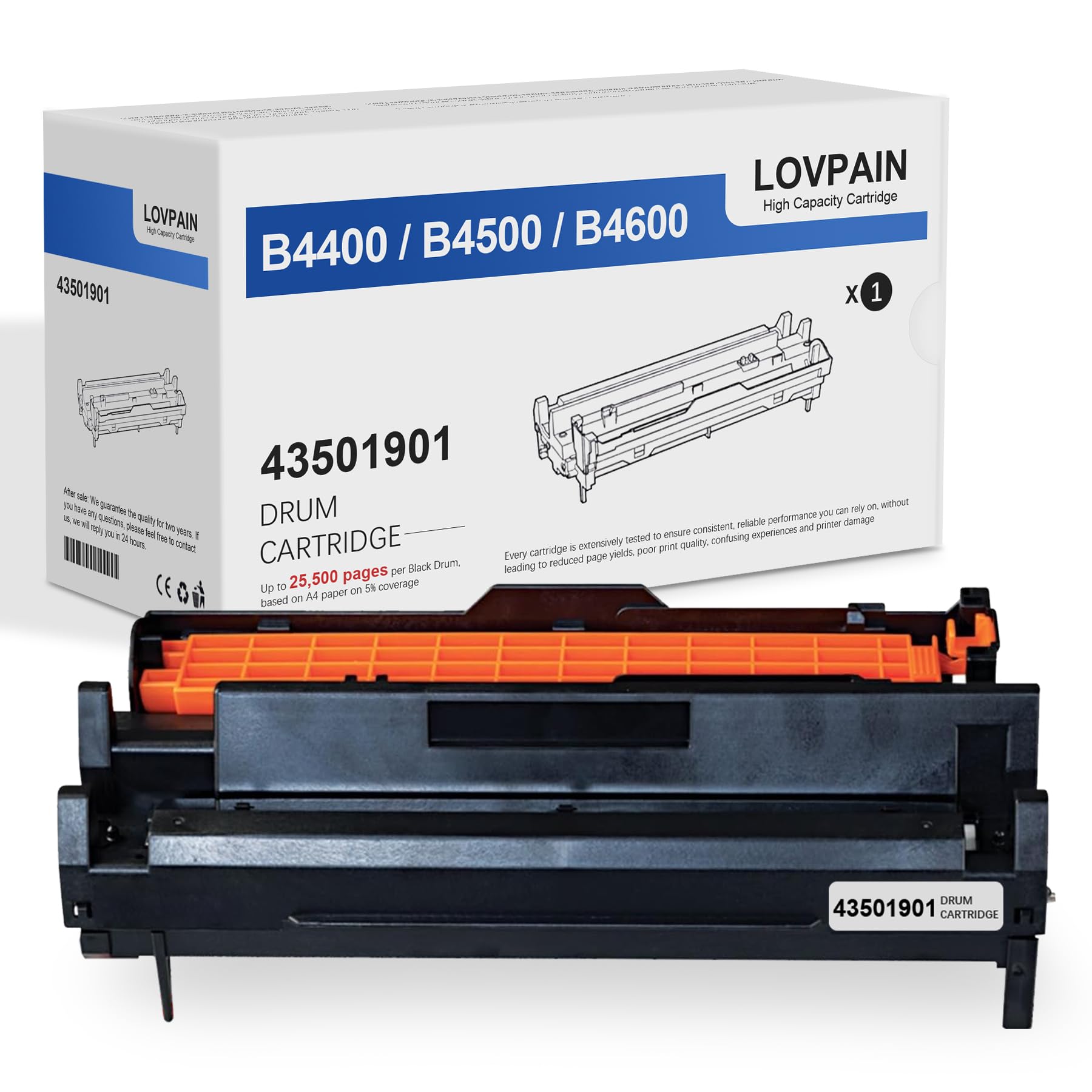 Amazon.com: B4400/B4600 Drum Unit (1-Pack Black) Compatible for OKI ...