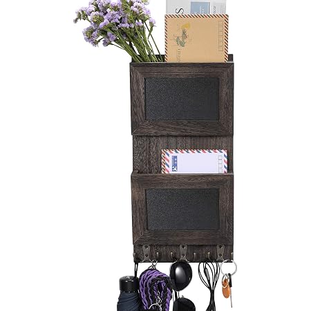 Amazon.com : Rustic 2-Slot Mail Sorter Organizer for Wall with ...
