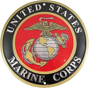 Amazon.com : United States Marine Corps Aluminum Metal Round 12 Inch ...