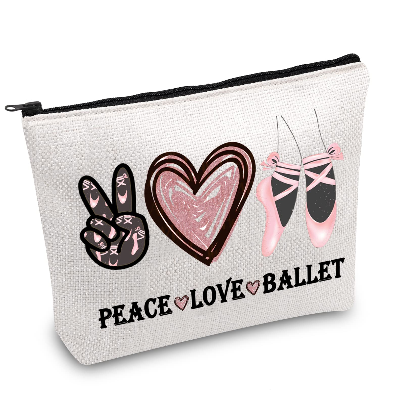 Snapklik.com : JXGZSO Ballet Dancer Makeup Bag Peace Love Ballet ...