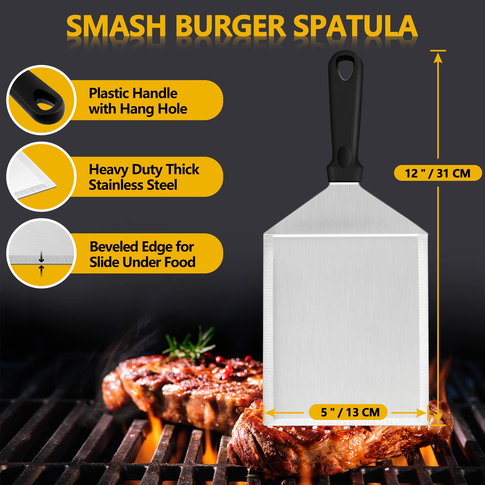 Snapklik.com : Leonyo 4Pack Burger Smasher Tool, Stainless Steel Smash ...