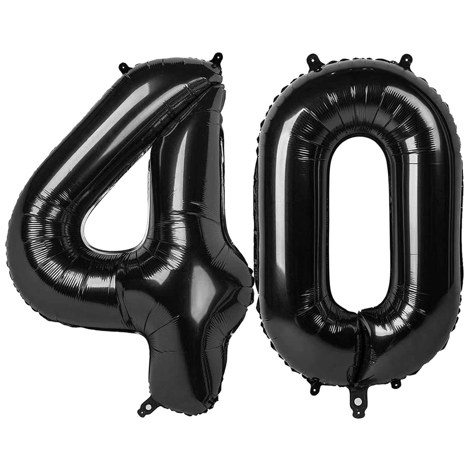 Snapklik.com : 40 Balloon Number, Black Number 40th Birthday Balloons ...