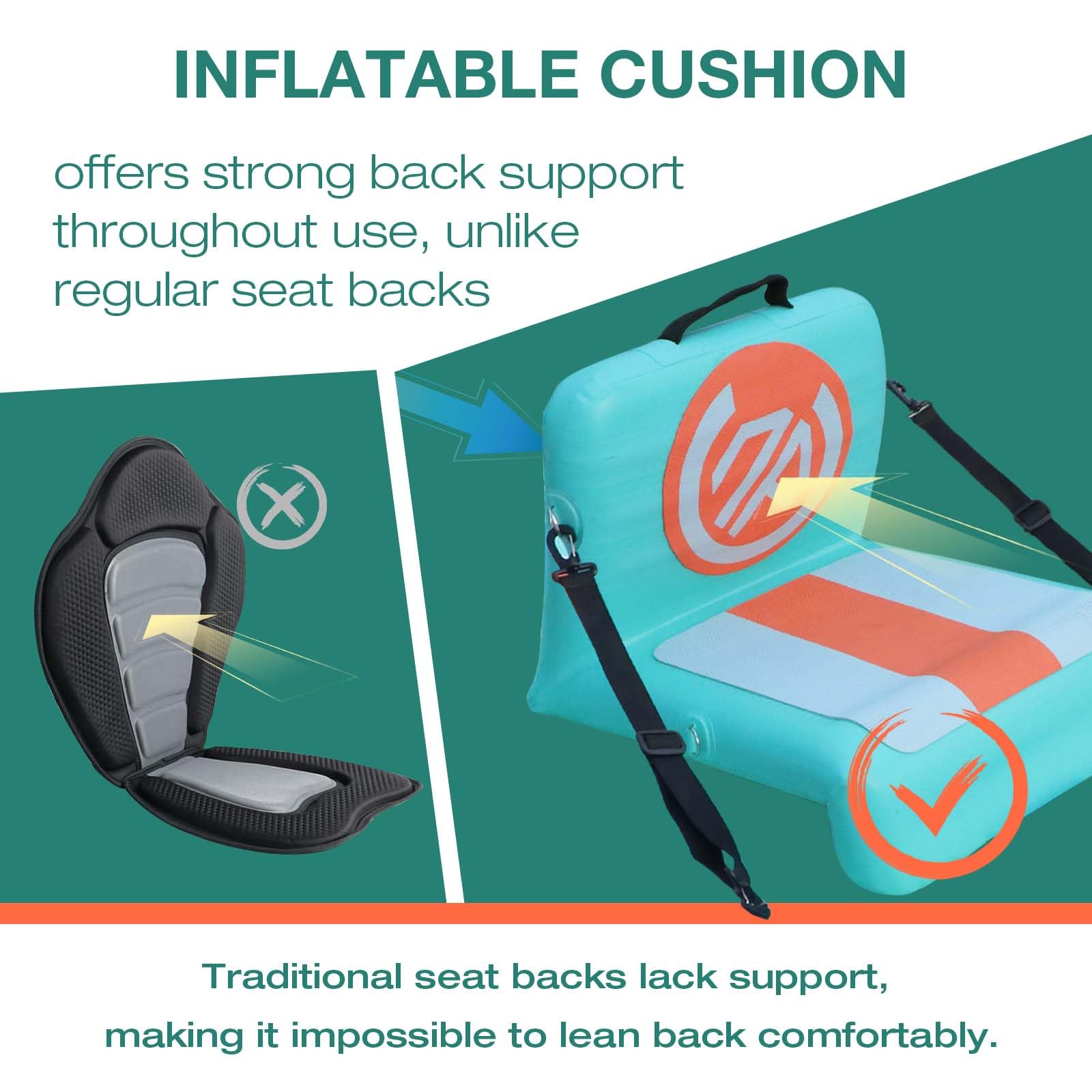 Inflatable Boat Inflatable Kayak Seat With Back Support, Sturdy Paddle ...