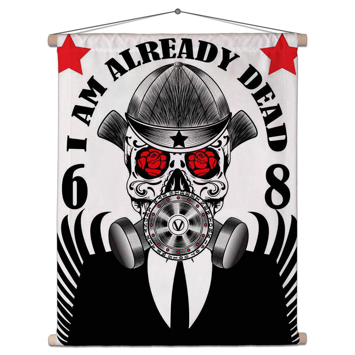 Buy ArtzFolio Skull Gas Mask Velvet Fabric Painting Tapestry | Scroll ...