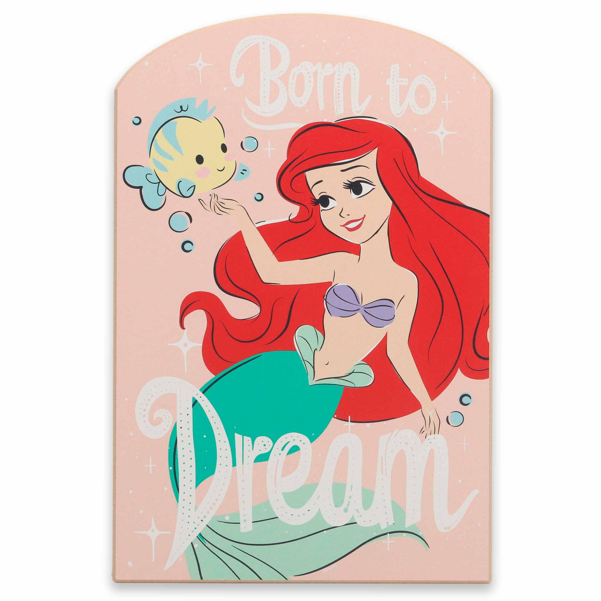 Amazon.com: Disney The Little Mermaid Born to Dream Wood Wall Decor ...