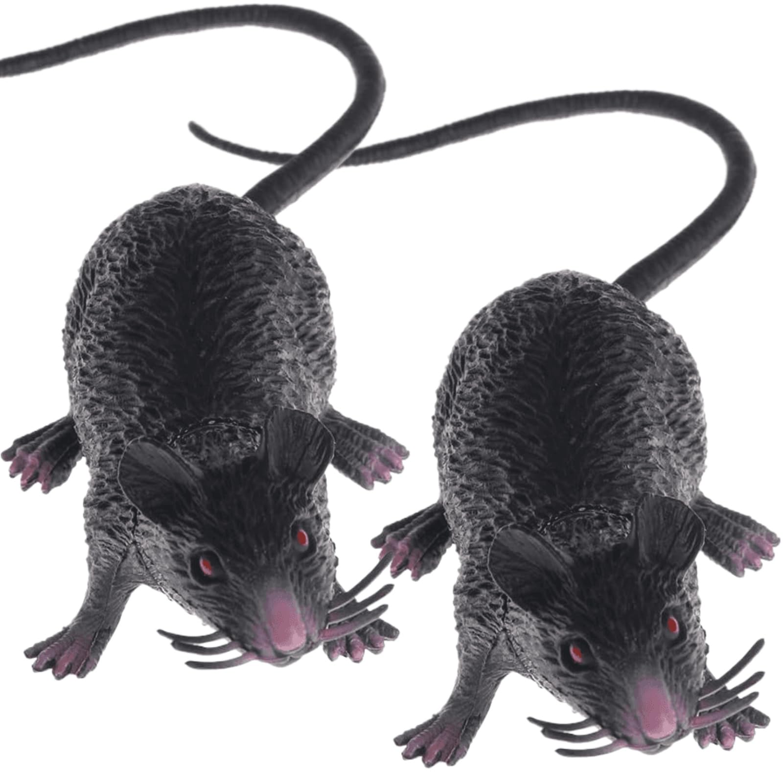 Amazon.com: 2Pcs Black Plastic Halloween Rat - Realistic Fake Mouse Toy ...