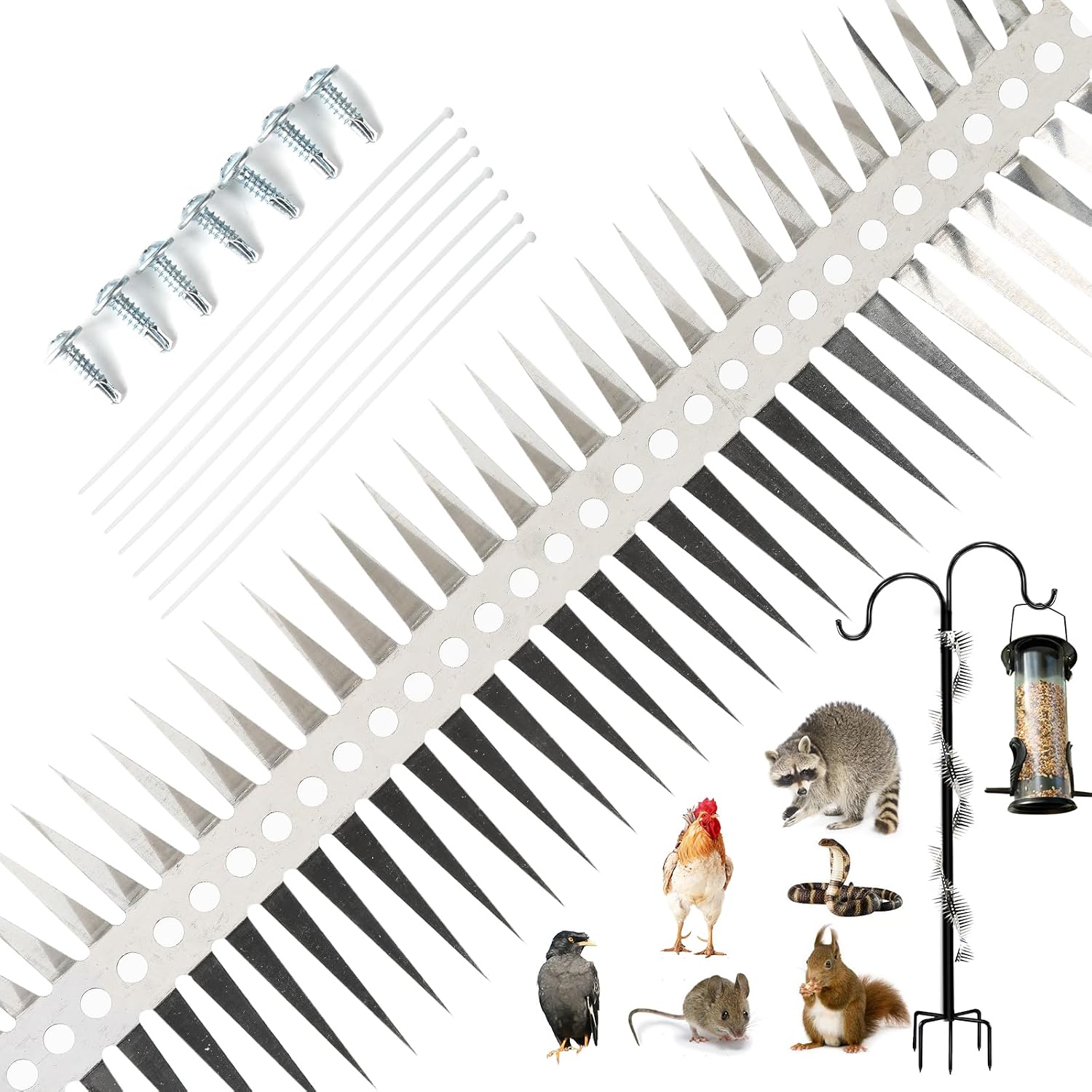Bird Spikes.Raccoon Snake deterrent.squirrel spikes.Stainless Steel ...