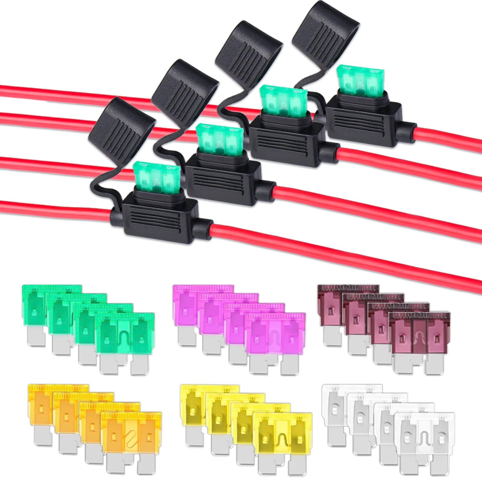 Amazon.com: MCIGICM Fuse Holder 10 Gauge, Inline Fuse Holders 10 AWG ...