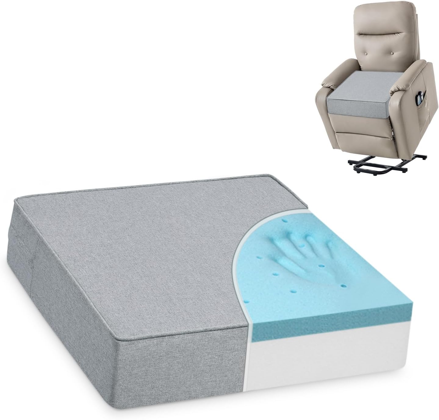 Amazon.com: Shinnwa Gel Memory Foam Recliner Cushion for Elderly, Extra ...