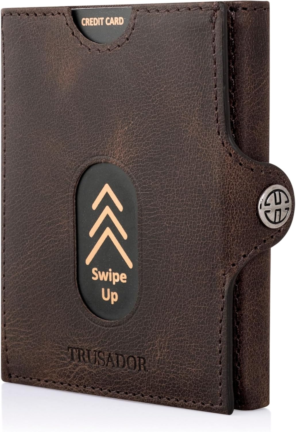 TRUSADOR Valencia Unisex Leather Wallet Small Compact Front Pocket RFID ...