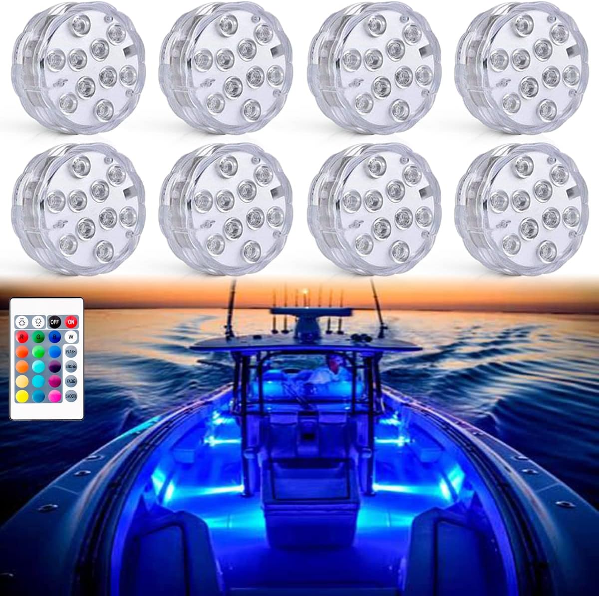 Amazon.com: Seaponer Boat Lights Wireless Battery Operated, Waterproof ...