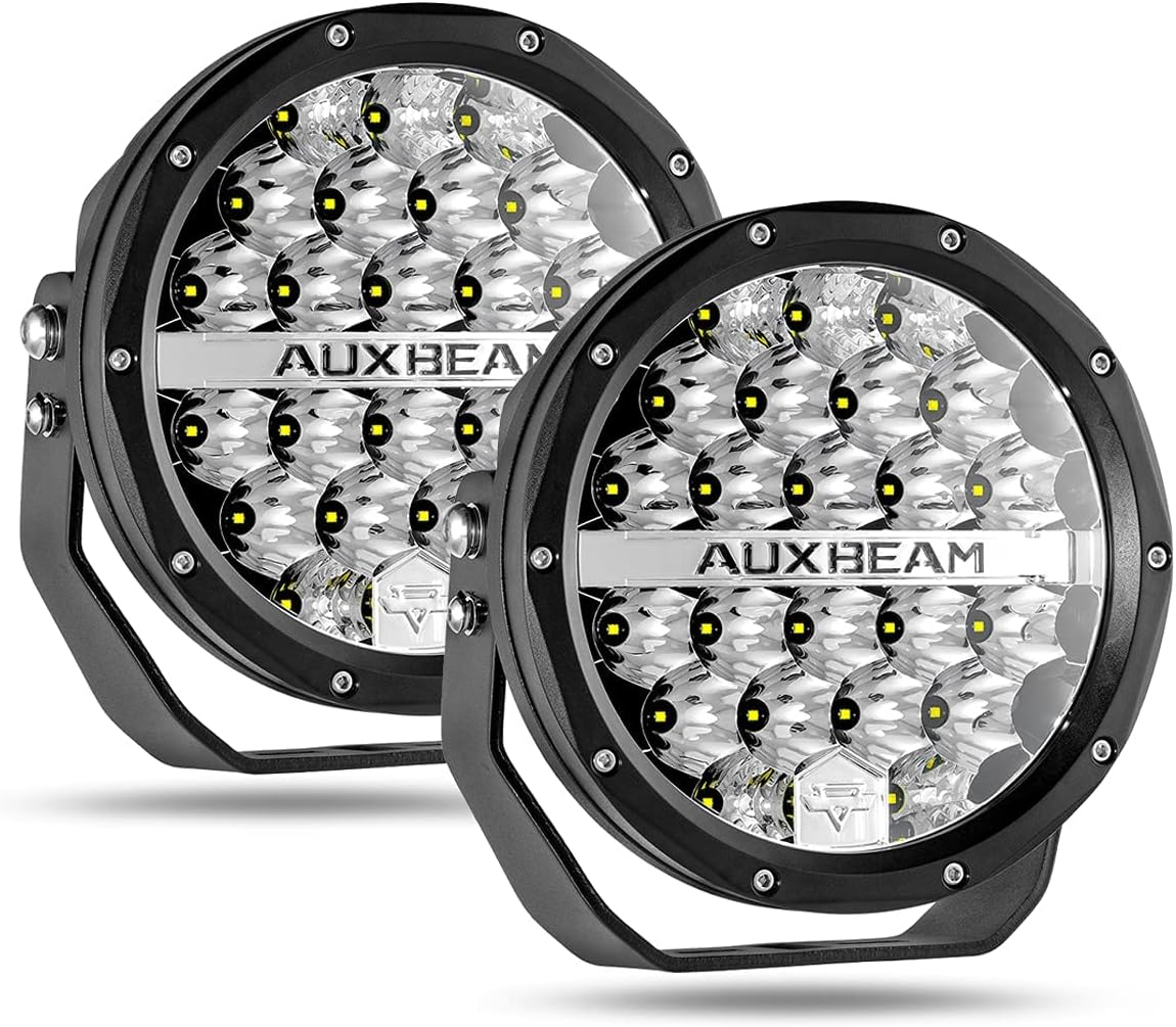 Amazon.com: Auxbeam 7 Inch Round Offroad Lights with Black Leather ...