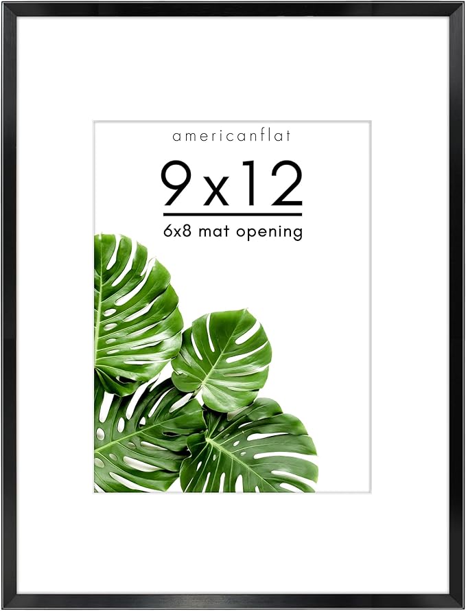 Amazon.com - Americanflat Aluminum 9x12 Picture Frame with Shatter ...