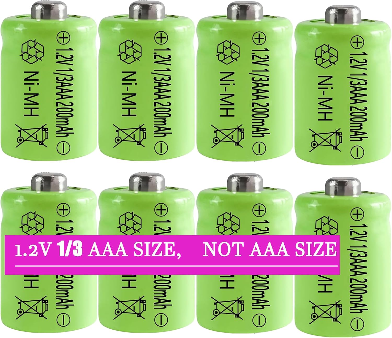 Amazon.com: 1/3 AAA Size Cell 200mAh 1.2V NiMH Rechargeable Batteries ...