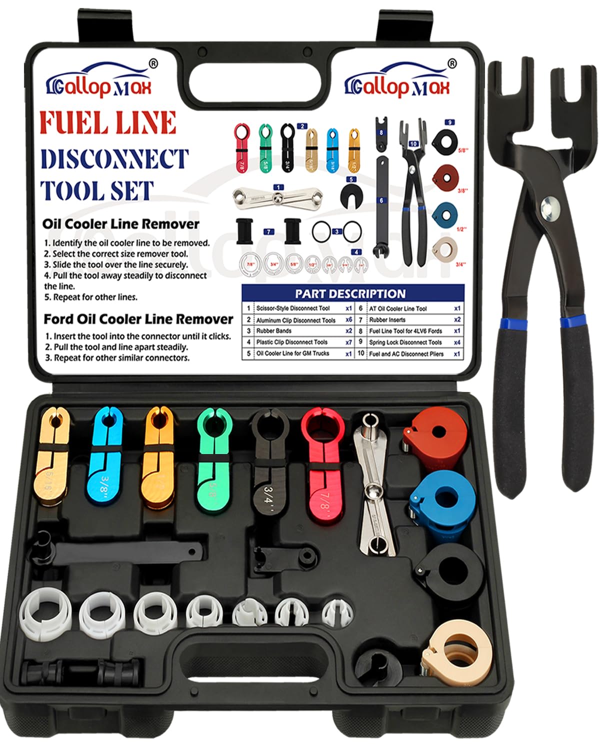 Amazon.com: GallopMax Fuel Line Disconnect Tool Set with Fuel and AC ...