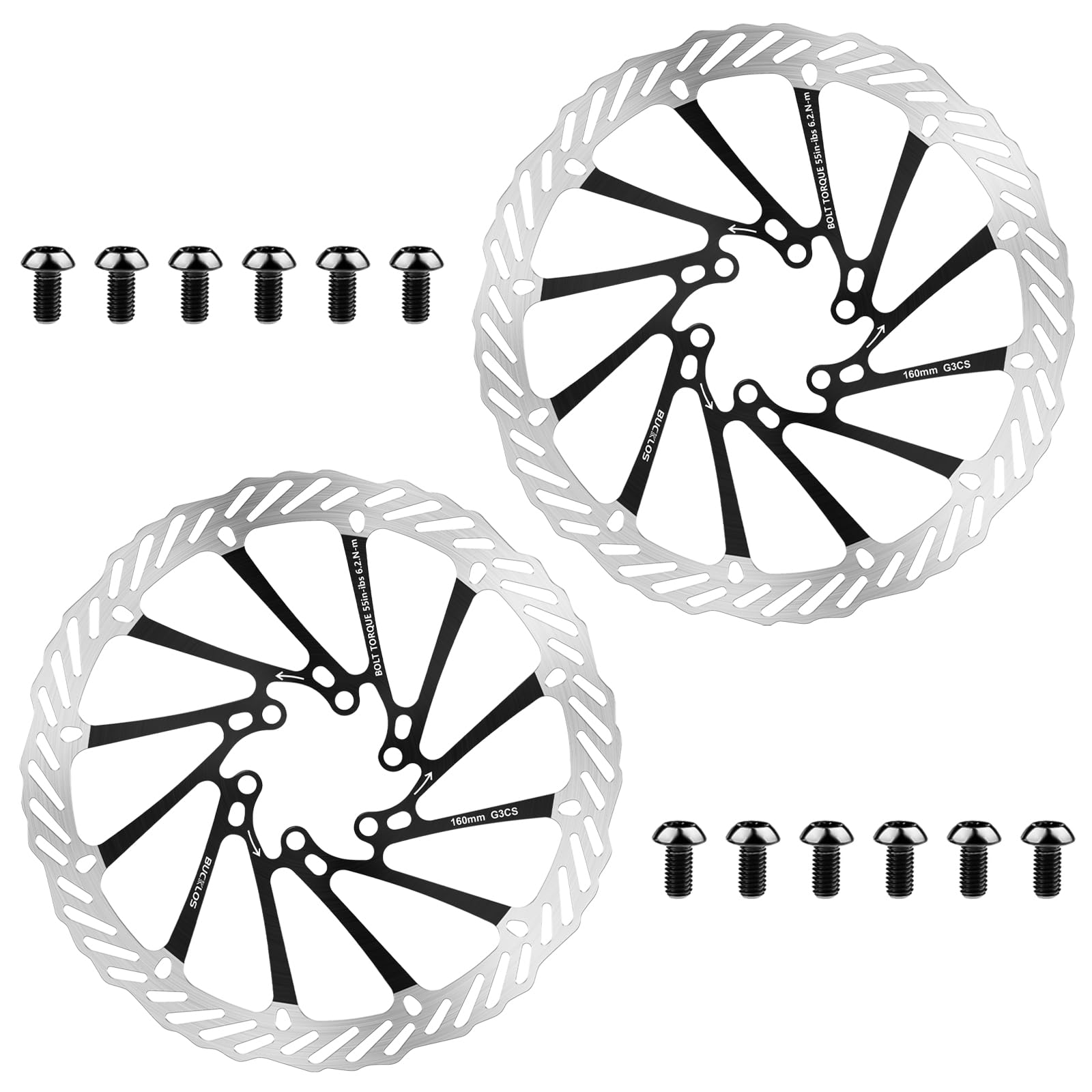 Amazon.com: BUCKLOS Centerline 2PC Bike Brake Rotors 140mm 160mm 180mm ...