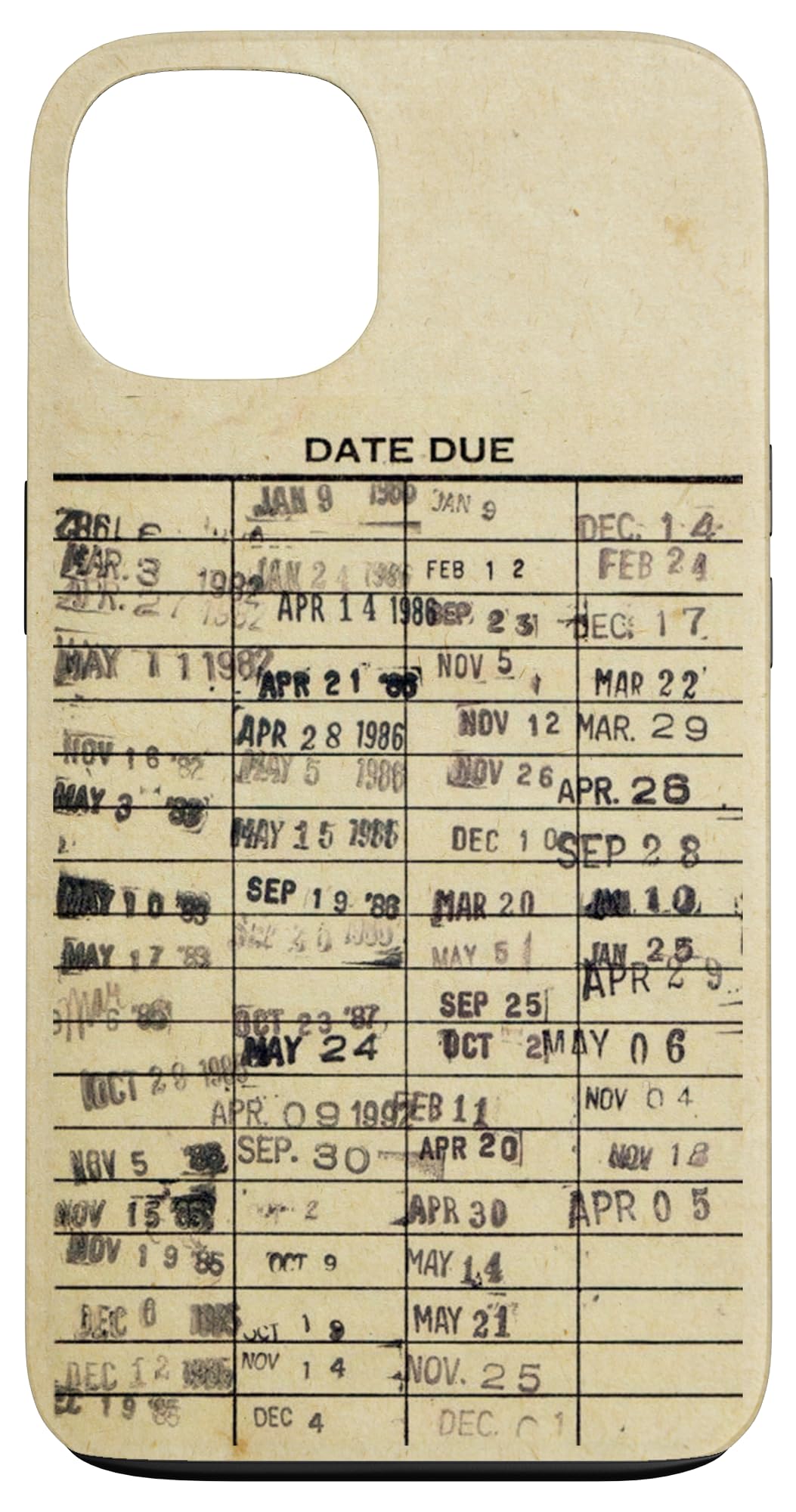 Amazon.com: iPhone 13 Library Due Date Cards Stamp Book Return ...