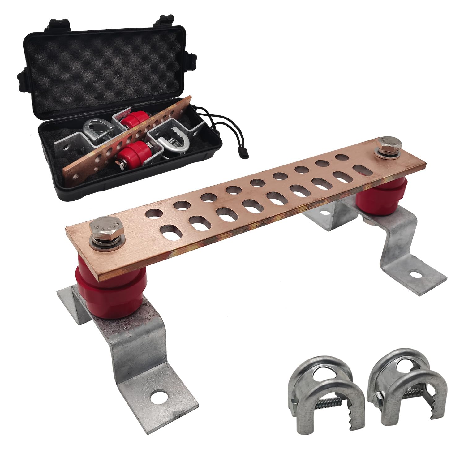 MOKIKUBA Copper Ground Bus Bar,Multipurpose Ground Bar Kit 10" x 2" x ...